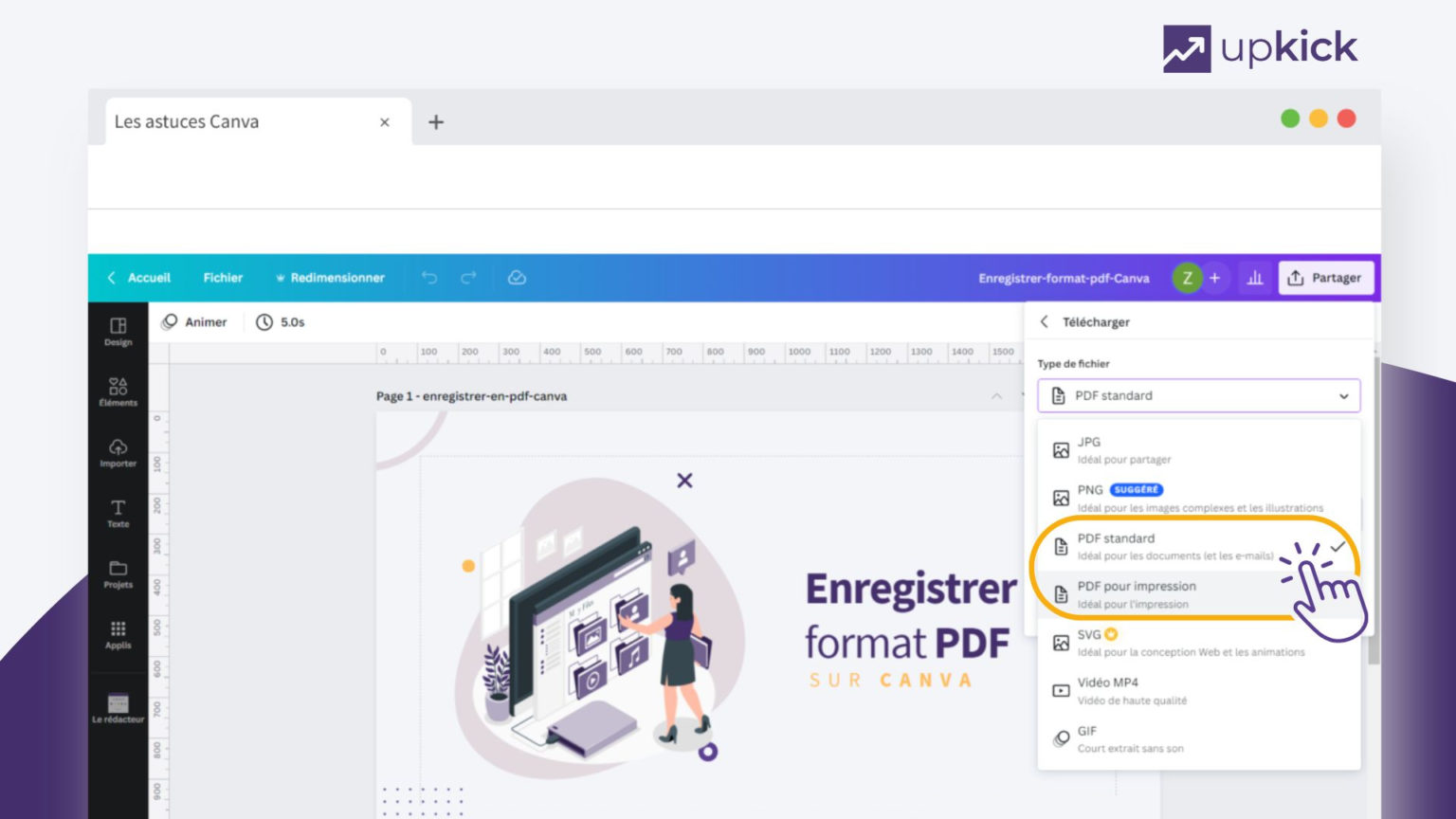 Utiliser Canva comme un pro : enregistrer un fichier en PDF